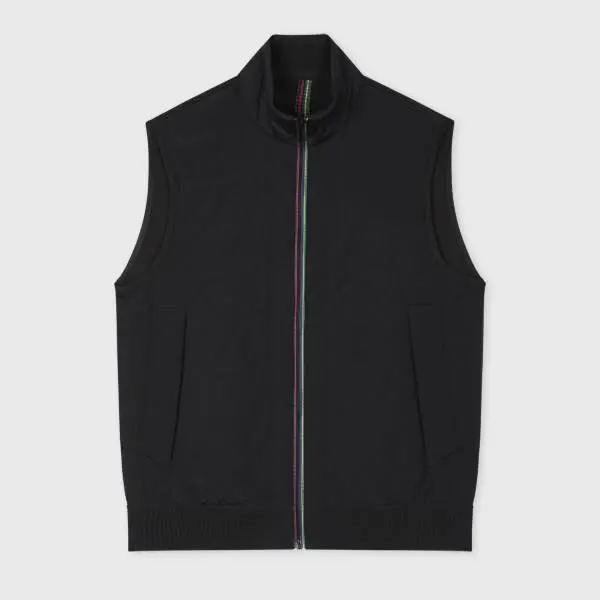 Paul Smith Sports Stripe' Mixed Media Gilet - Black