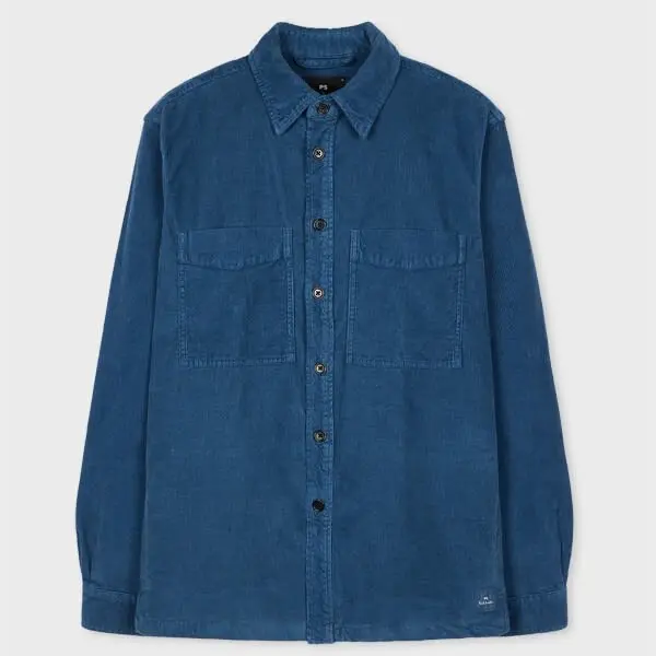 Paul Smith Mid- Organic-cotton Corduroy Overshirt - Blue