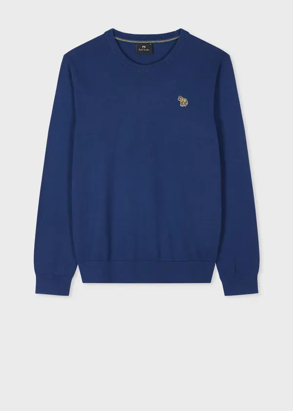 Paul Smith Royal Organic Cotton Zebra Logo Sweater