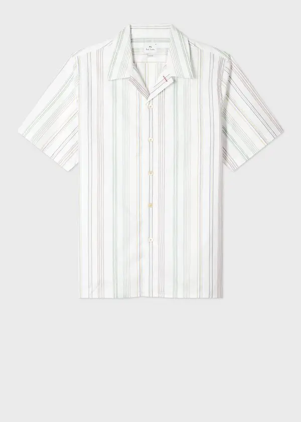 Paul Smith White Multistripe Short-sleeve Shirt - Multicolour