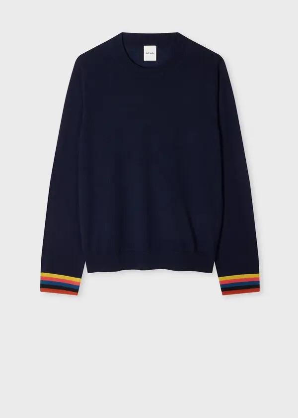 Paul Smith Navy Knitted Merino Crew Neck Sweater