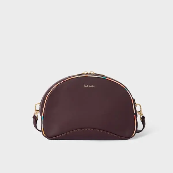 Paul Smith Burgundy Inverted 'dusky Swirl' Rounded Camera Bag - Red
