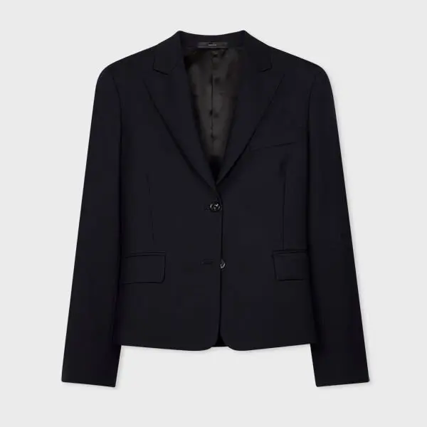 Paul Smith Navy Cropped 'a Suit To Travel In' Wool Blazer