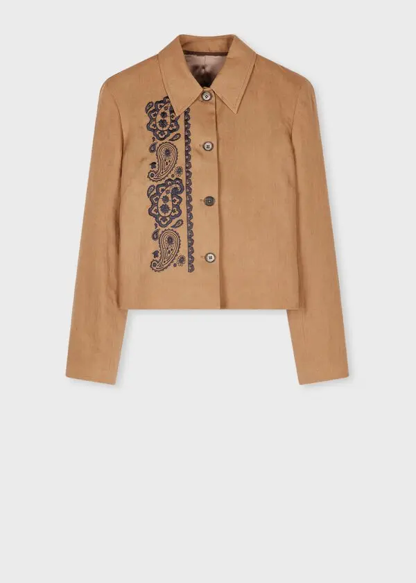 Paul Smith Tan Paisley Linen Jacket