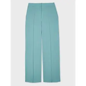 Paul Smith Sea Green Wool Wide-leg Trousers
