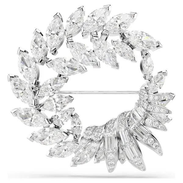 SWAROVSKI Mesmera Brooch With Zirconia And Sculptural Details - White