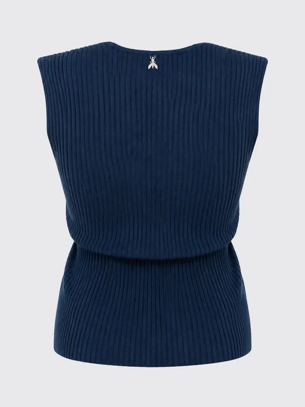 Patrizia Pepe Slim Fit V-neck Sleeveless Knit Top In Viscose