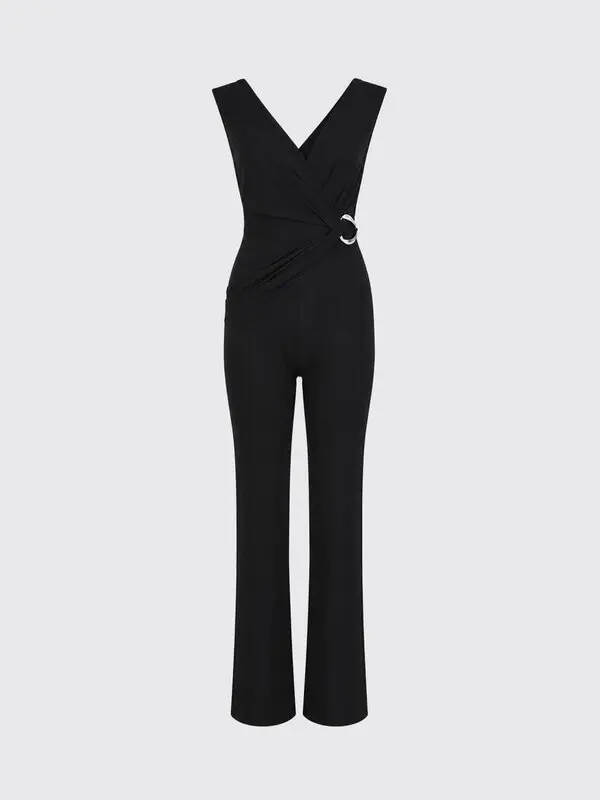 Patrizia Pepe Sleeveless V-neck Jumpsuit With Ring Detail