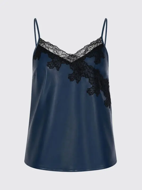 Patrizia Pepe V-neck Lace Trim Evening Top