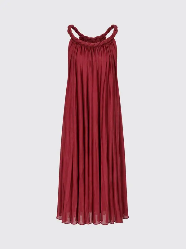SEMICOUTURE Cotton And Silk Long Tunic With Halter Neck