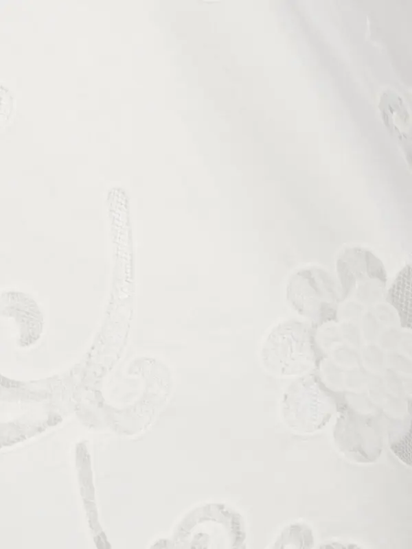 SEMICOUTURE Embroidered Cotton And Lace Short Sleeve Top