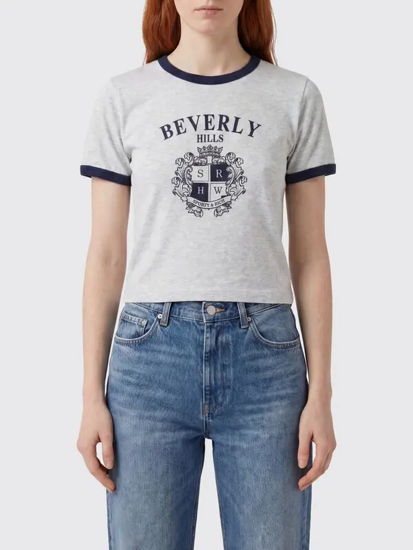SPORTY & RICH Beverly Hills" Graphic T-shirt - Grey