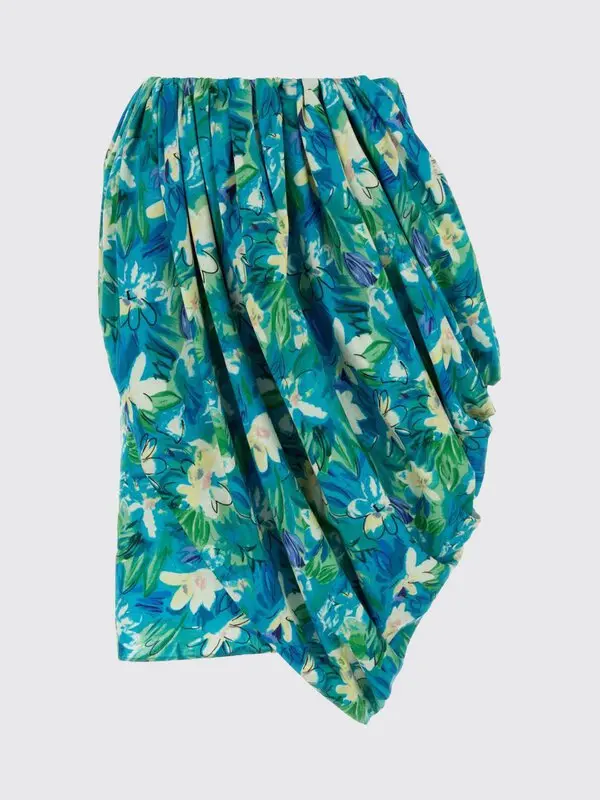 Chloé Printed Draped Midi Skirt