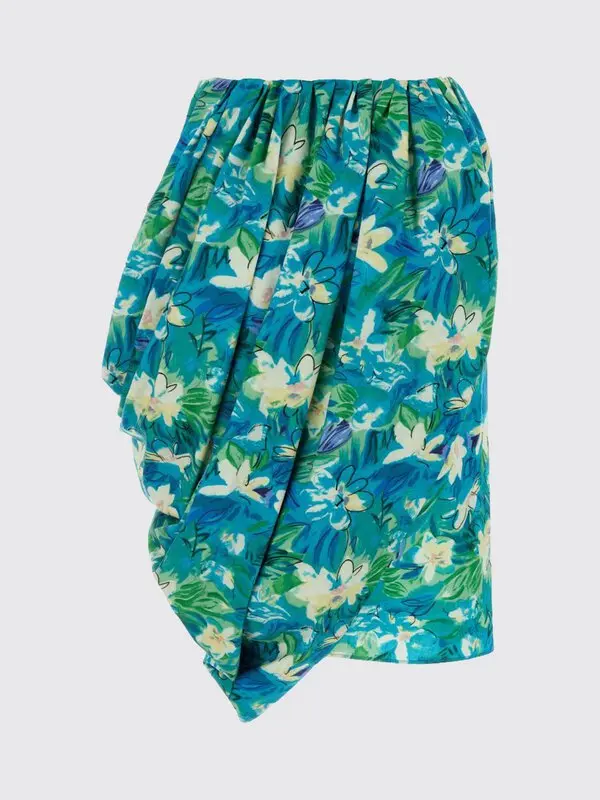 Chloé Printed Draped Midi Skirt