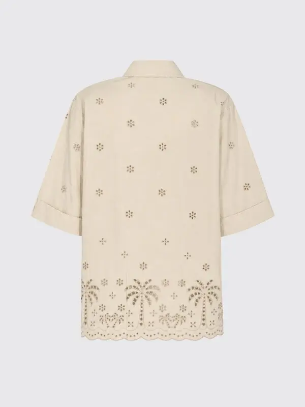 MC2 SAINT BARTH Short-sleeved Cotton Shirt With Embroidery And Dropped Shoulders