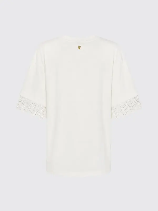 Alberta Ferretti Short-sleeved T-shirt With Embroidered Logo - White