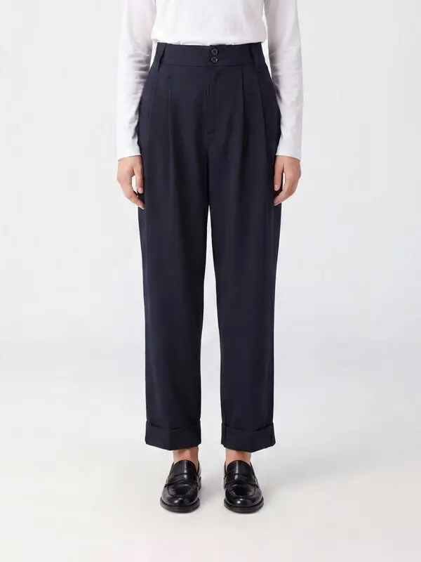 Jacob Cohen High-waisted Wide-leg Trousers - Navy