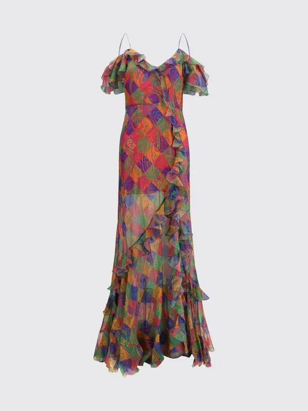 Etro Printed Ruffled Maxi Dress
