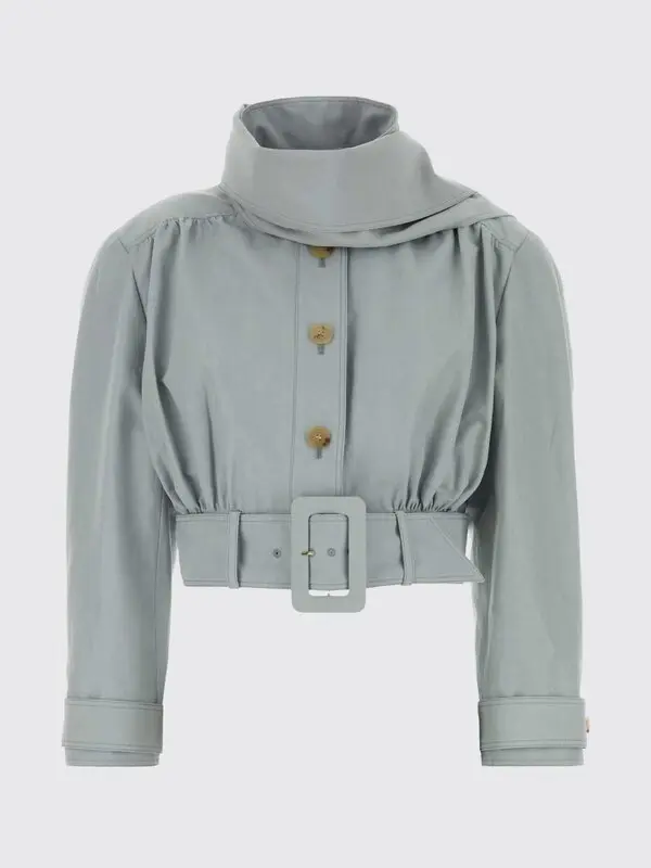 Chloé Cropped Linen And Cotton Tie-neck Belted Jacket