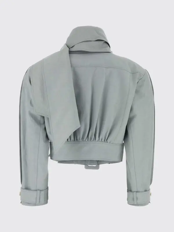 Chloé Cropped Linen And Cotton Tie-neck Belted Jacket