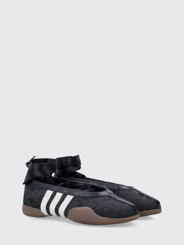 ADIDAS ORIGINALS Satin Ballet Flats With Ankle Tie-up Ribbons