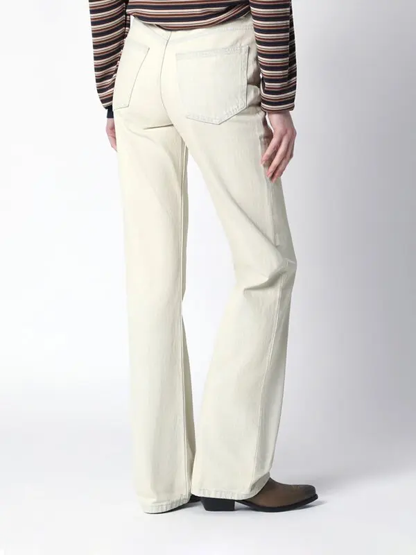 A.p.c. High Rise Flare Jeans In Organic Cotton Denim - White