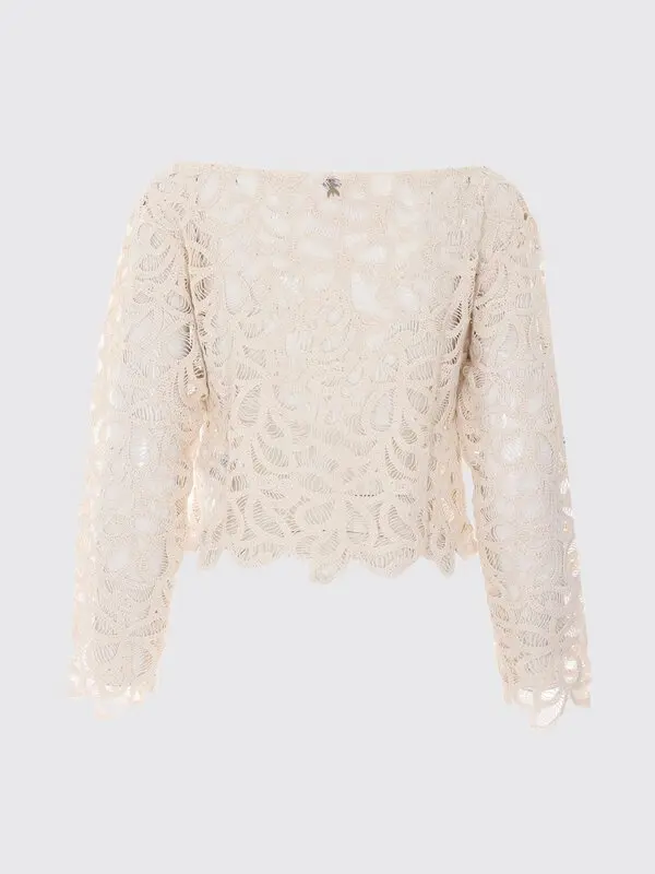 Patrizia Pepe Long Sleeve Embroidered Top