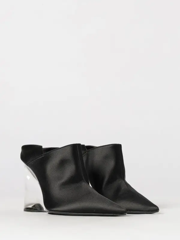 Alaïa Viscose Satin Sculptural Heel Mules