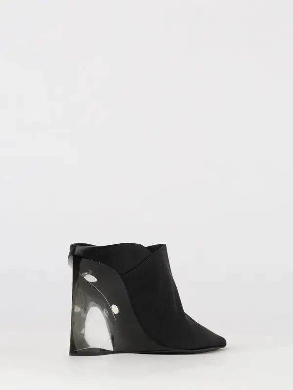 Alaïa Viscose Satin Sculptural Heel Mules