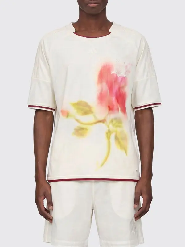 ADIDAS ORIGINALS X Wales Bonner Floral T-shirt With Asymmetrical Neckline - White