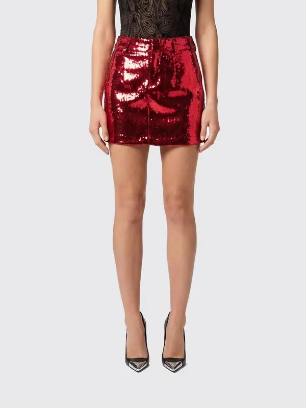 Philipp Plein Sequined Mini Skirt - Red