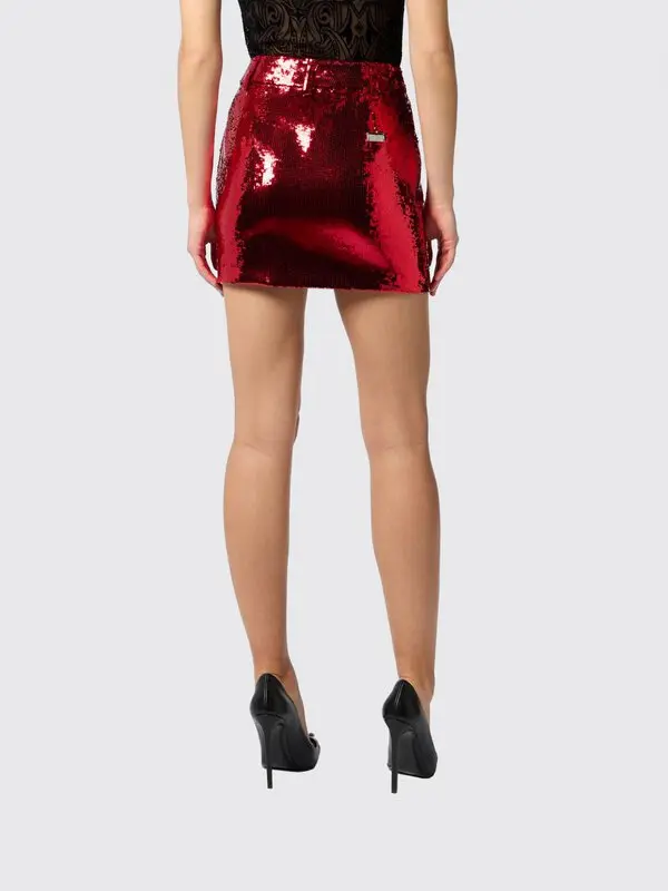 Philipp Plein Sequined Mini Skirt - Red