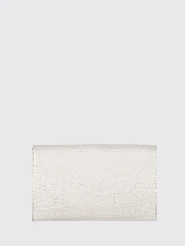 Philipp Plein Crocodile Effect Calfskin Clutch With Rhinestones