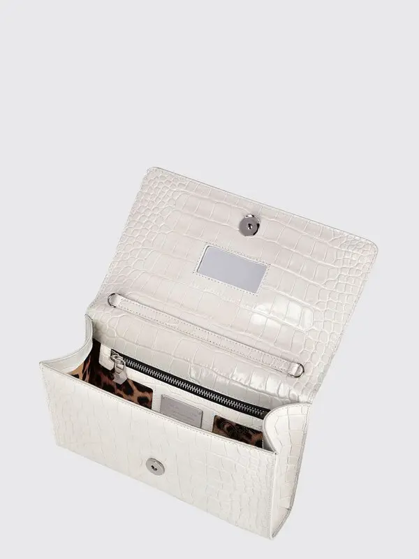 Philipp Plein Crocodile Effect Calfskin Clutch With Rhinestones
