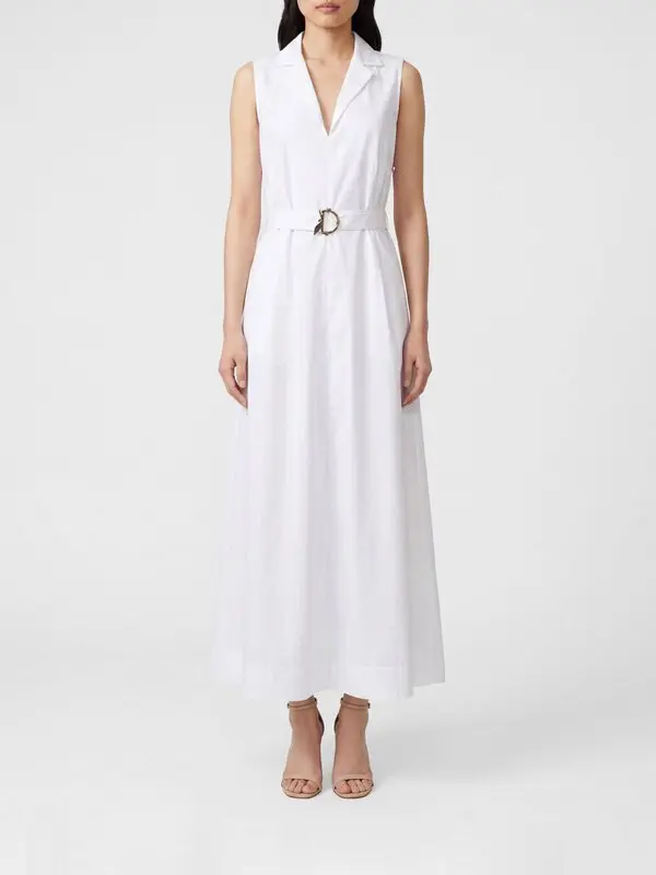 Patrizia Pepe Belted Midi Dress - White