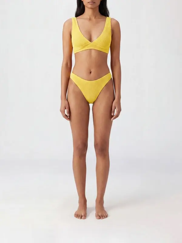Hunza G Low-rise Terrycloth Bikini - Yellow