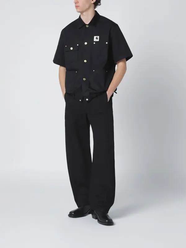 Sacai X Carhartt Wip Short-sleeved Cotton Shirt With Patch Pockets