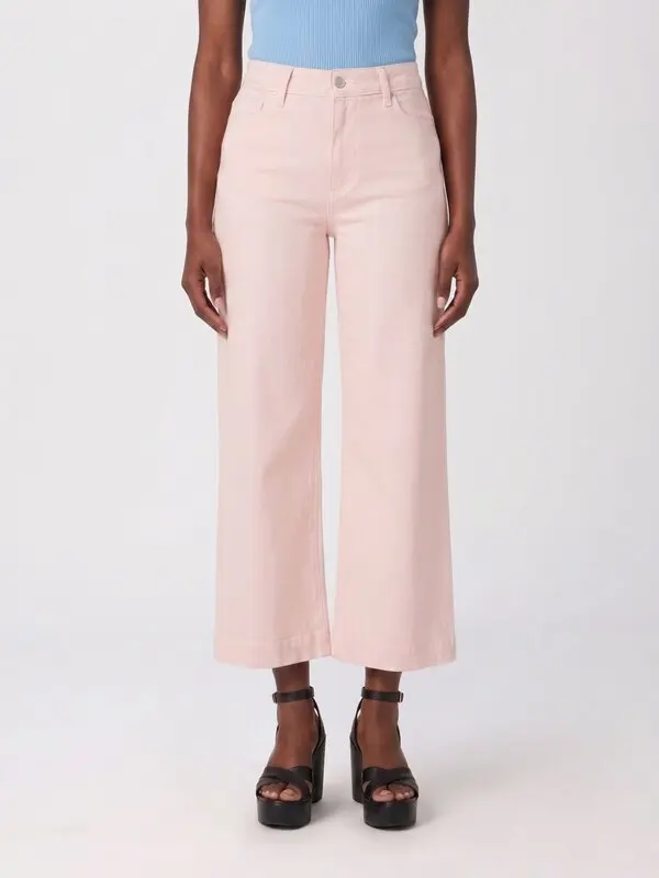 Paige Vanessa High-waisted Straight Cropped Cotton Denim Jeans - Pink