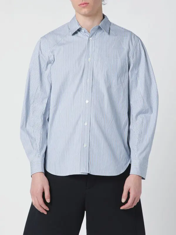 Sacai Striped Cotton Shirt With Balloon Sleeves