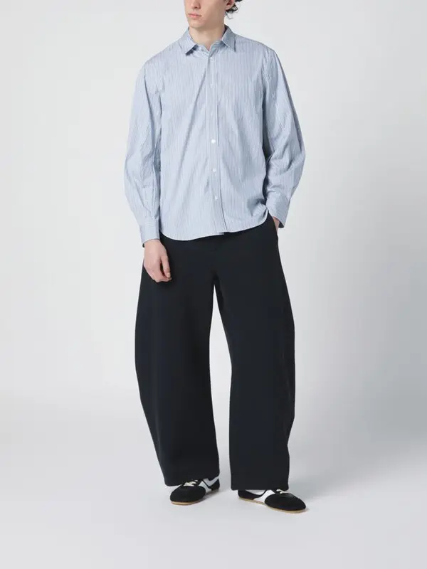 Sacai Striped Cotton Shirt With Balloon Sleeves
