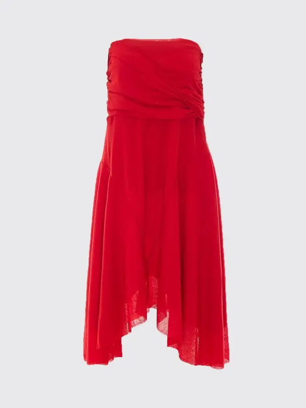 GANNI Asymmetrical Draped Crêpe Midi Skirt With A High Waist