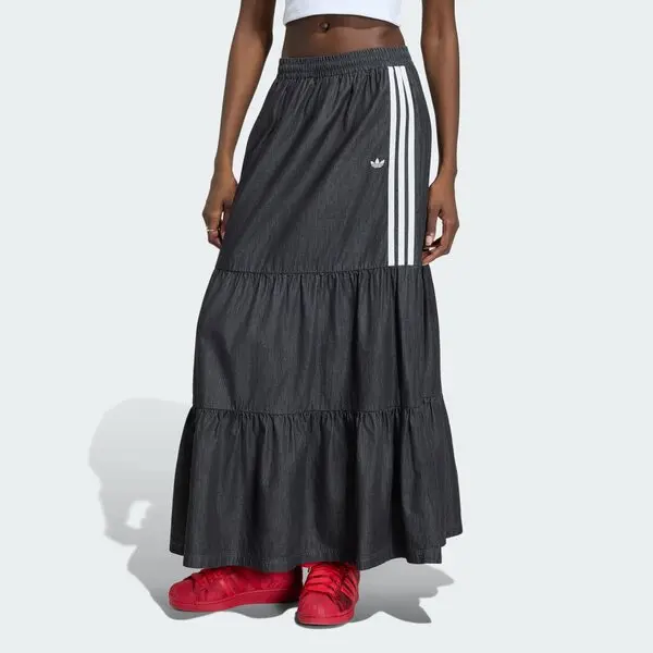 Adidas Originals Summer Glow Denim Skirt - Medium Black Denim