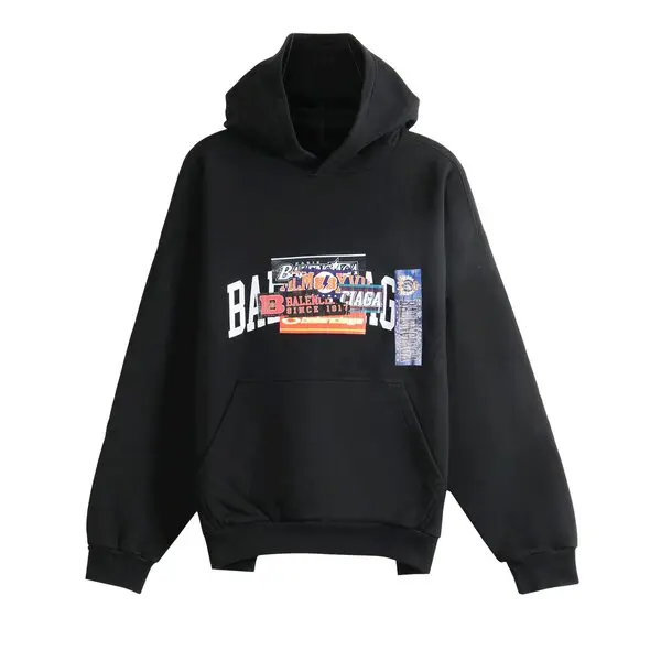 Balenciaga Medium Fit Hoodie - Black