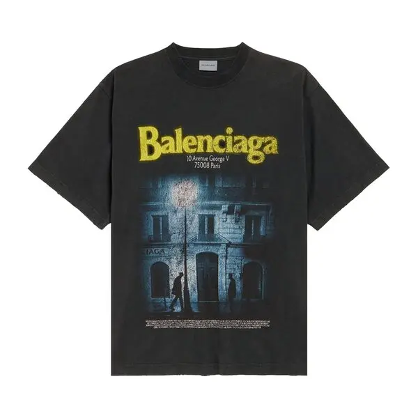 Balenciaga Medium Fit T-shirt 'faded Washed - Black