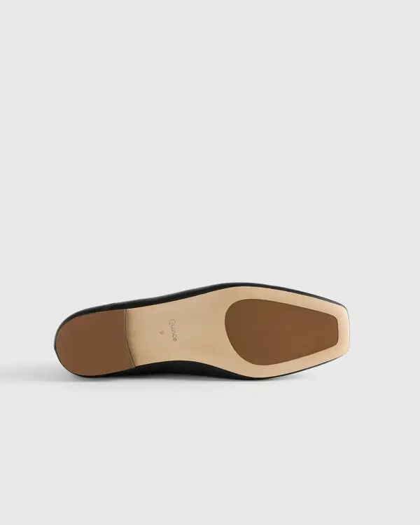 Quince Italian Leather Square Toe Ballet Flat