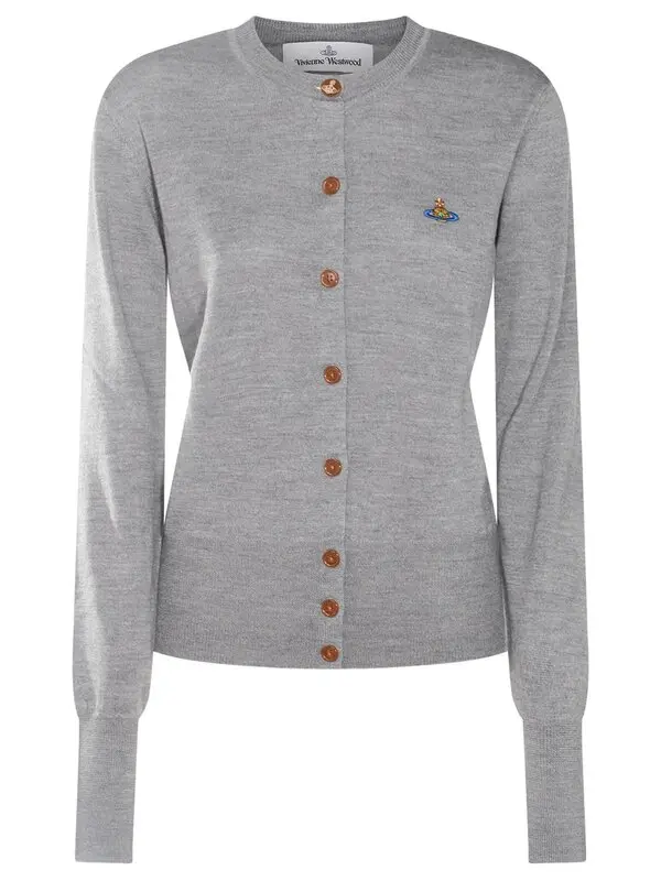 VIVIENNE WESTWOOD Ribbed Bea Cardigan - Grey