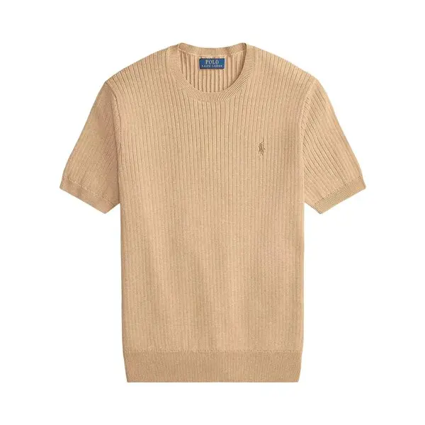 Polo Ralph Lauren Short-sleeve Pullover Sweater 'camel Melange