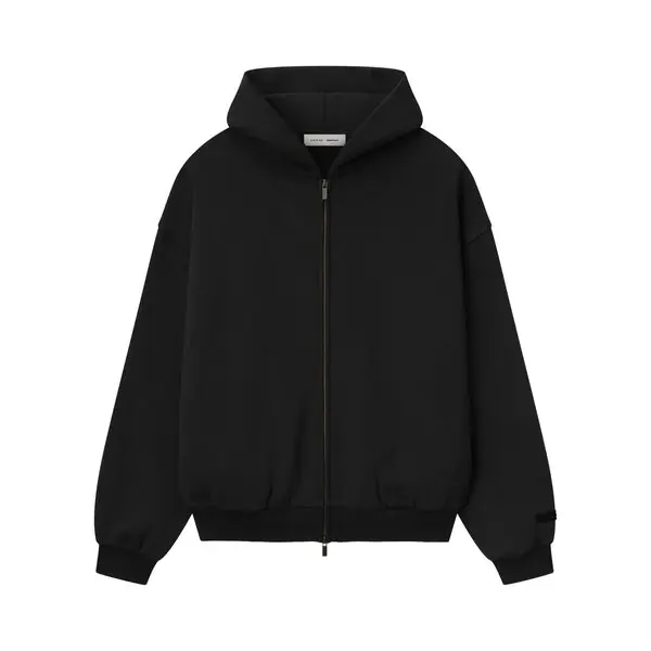 Fear Of God Embossed 90s Fit Fleece Zip-up Hoodie 'vintage - Black