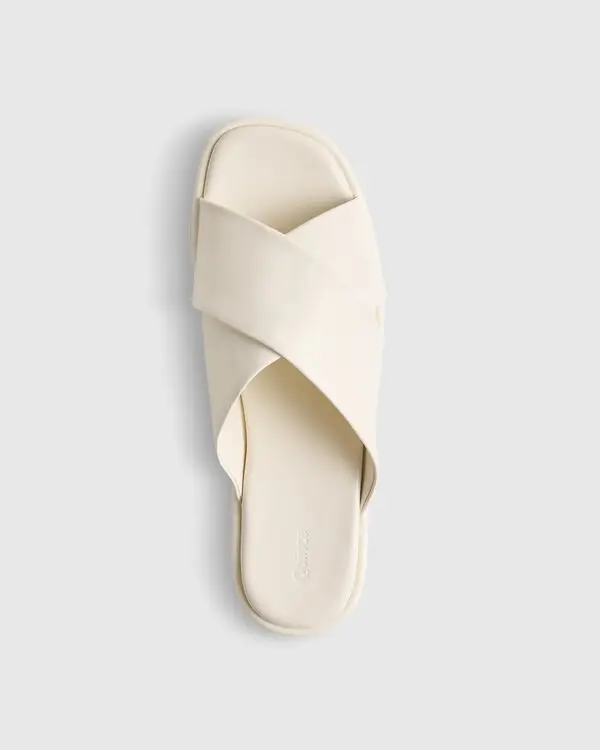 Quince Italian Leather Crossover Slide