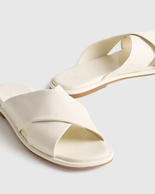 Quince Italian Leather Crossover Slide